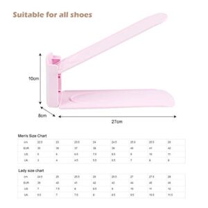 Queenbox Adjustable Shoe Slots Organizer 3-Level Height Plastic Double Layer Foldable Shoe Holder Mini Shoe Racks Space Saver Storage for High Heels Closets,Apricot 8 PCS