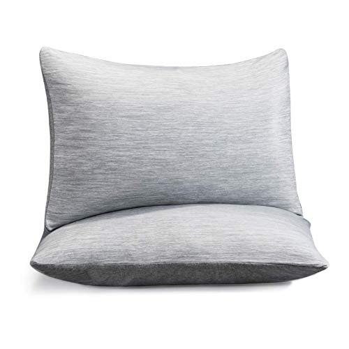 Marchpower Cooling Cotton Blue Blanket (Queen/Full Size) and Gray Pillowcase (Standard)