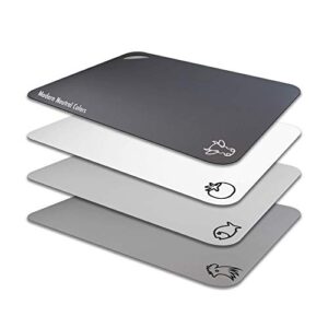 Fotouzy Plastic Cutting Board Flexible Mats With Food Icons, Set of 4, BPA-Free, Non-Porous, Upgrade 100% Anti-skid back and Dishwasher Safe, Modern Neutral Colors