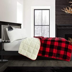 dearfoams super soft red buffalo plaid weighted blanket, 15 lbs, 48"x72"