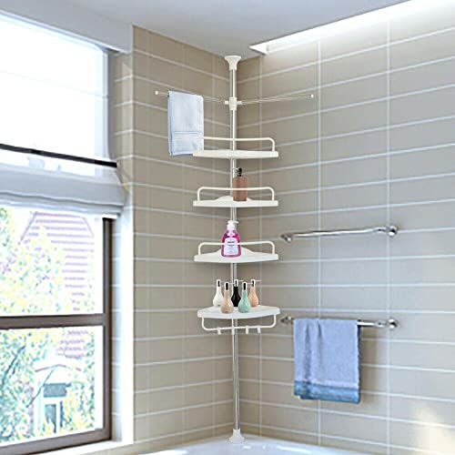 4 Layer Shower Corner Pole Shelf Bathroom Kitchen Storage Rack Holder Shower Bathroom organizer Shelves Shelf Shower shelf Shower organizer Bathroom shelves Shower rack Shower corner