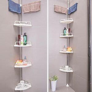 4 Layer Shower Corner Pole Shelf Bathroom Kitchen Storage Rack Holder Shower Bathroom organizer Shelves Shelf Shower shelf Shower organizer Bathroom shelves Shower rack Shower corner