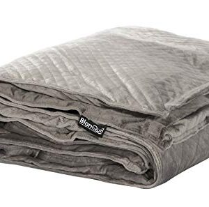 BlanQuil Quilted Weighted Blanket (Grey 20lb) W/Removable Cover, 48x72, Grey-20lb