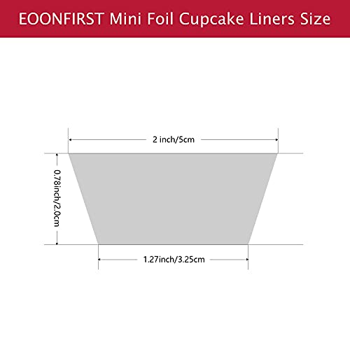 Eoonfirst Mini Foil Metallic Cupcake Liners Christmas Days Muffin Paper Baking Cups 300 Pcs (Gold)