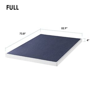 Best Price Mattress 4 Inch Metal Box Spring Mattress Support with Wood Slats, Full