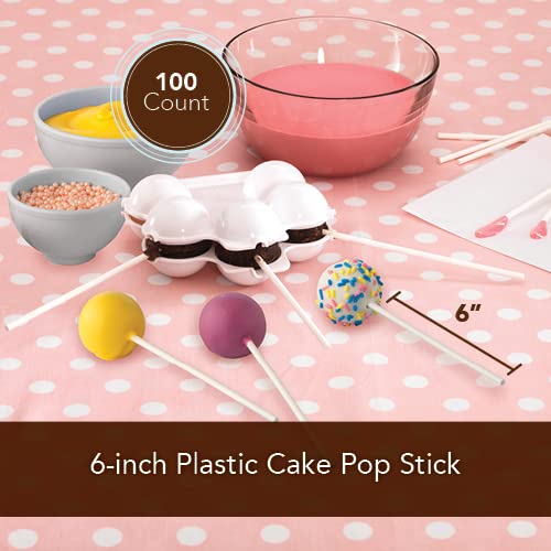 Sweet Creations 100 Count Reusable Plastic Cake Pop Sticks