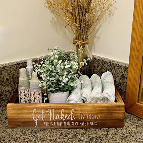 MAINEVENT Five Stars Rustic Decor Box, One Box with Funny Saying Design on 2 Sides, Funny Toilet Paper Holder for Farmhouse Bathroom Decor, Toilet Tank Basket, Toilet Organizer, Diaper Organizer,