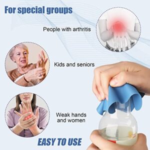 4pcs Bottle Opening Gripper, Rubber Jar Opener Multi-Purpose Jar Gripper Pads for Weak Hands Seniors Elderly Kitchen Coasters (Light Blue, Green, Red, Yellow)