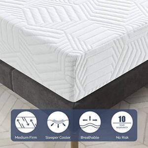 IULULU Queen Mattress 8 Inch, Cooling Gel Infused Memory Foam Mattresses Medium Firm Mattress in a Box Regulates Temperature, Made in USA, 80''×60''