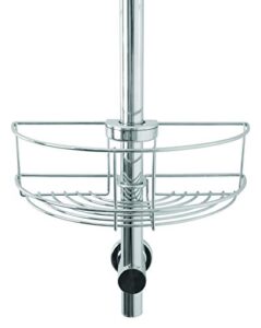 croydex chrome easy to fit riser rail basket shower storage, 5 year rust free guarantee