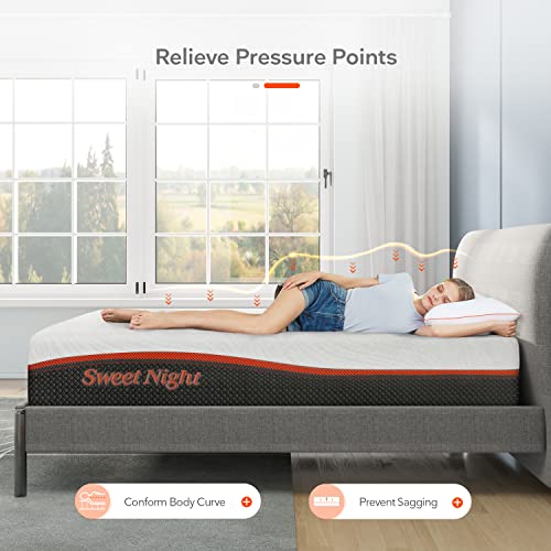 Sweetnight Queen Mattress, 12 Inch Memory Foam Hybrid Mattress in a Box, Innerspring Mattress for Soundly Sleep, Queen Mattress