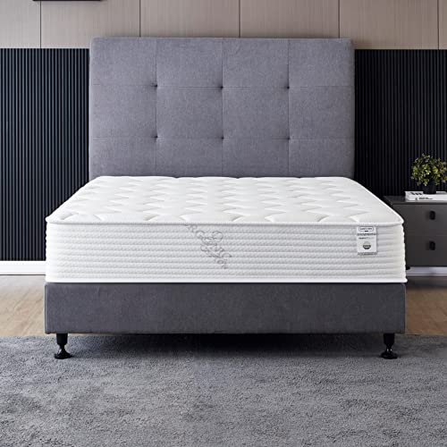 Full Size Mattress - 10 Inch Cool Memory Foam & Spring Hybrid Mattress with Breathable Cover - Comfort Tight Top - Rolled in a Box - Oliver & Smith