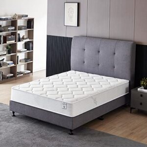 Full Size Mattress - 10 Inch Cool Memory Foam & Spring Hybrid Mattress with Breathable Cover - Comfort Tight Top - Rolled in a Box - Oliver & Smith