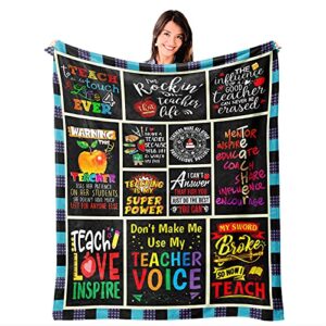 joyloce teacher blanket gifts for teachers flannel fleece throw blankets for teacher gifts lightweight soft throws for home bed sofa christmas birthday back to school teachers' day gift idea 60"x50"