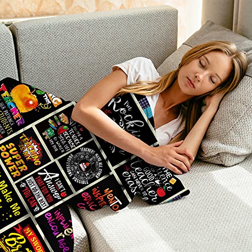 Joyloce Teacher Blanket Gifts for Teachers Flannel Fleece Throw Blankets for Teacher Gifts Lightweight Soft Throws for Home Bed Sofa Christmas Birthday Back to School Teachers' Day Gift Idea 60"X50"