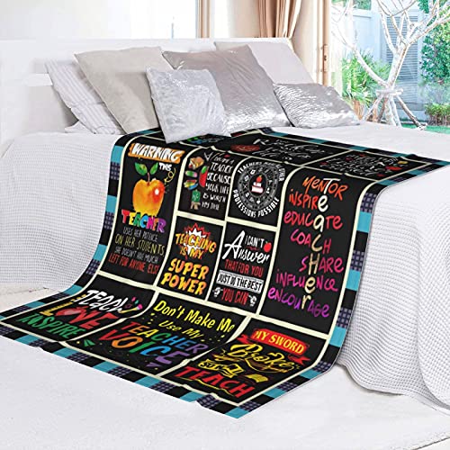 Joyloce Teacher Blanket Gifts for Teachers Flannel Fleece Throw Blankets for Teacher Gifts Lightweight Soft Throws for Home Bed Sofa Christmas Birthday Back to School Teachers' Day Gift Idea 60"X50"