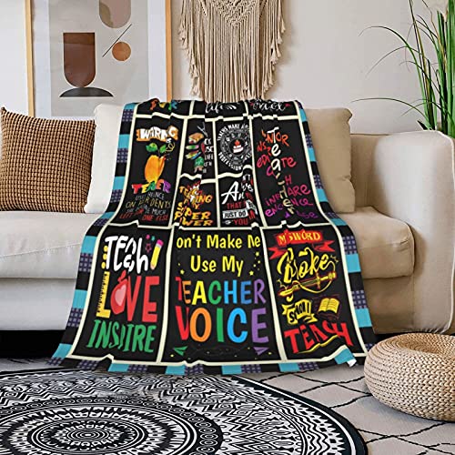 Joyloce Teacher Blanket Gifts for Teachers Flannel Fleece Throw Blankets for Teacher Gifts Lightweight Soft Throws for Home Bed Sofa Christmas Birthday Back to School Teachers' Day Gift Idea 60"X50"