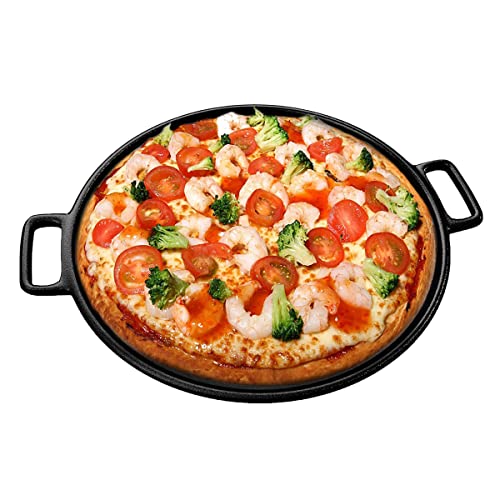 Home-Complete Cast Iron Pizza Pan-14” Skillet for Cooking, Baking, Grilling-Durable, Long Lasting, Even-Heating and Versatile Kitchen Cookware