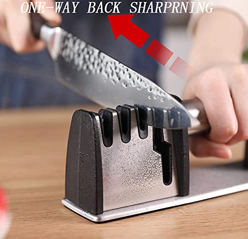 JCHOPE Knife Sharpeners, 4 in 1 Kitchen Blade and Scissors Sharpening Tool, Powerful Professional Chef's Kitchen Knife Accessories, Manual Knife Sharpener