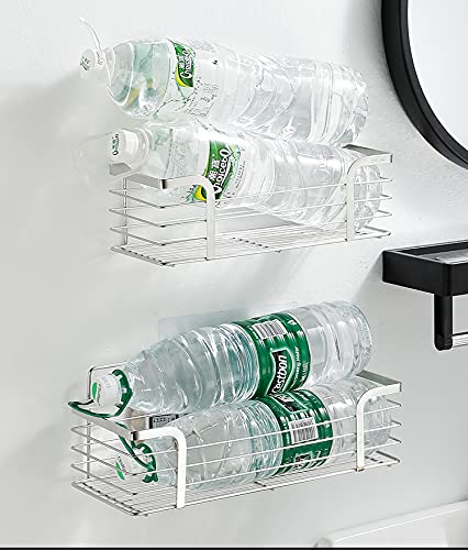 ProttyLife Shower Caddy, Shower Caddy Basket Shelf with Soap Holder,Adhesive Shower Organizer with Hooks,No Drilling SUS304 Rustproof Bathroom Shower Storage Organizer,Shower Shelves(Sliver)