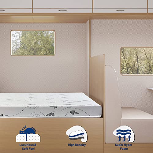 Greaton, 4-Inch High-Density Cooling Gel Memory Foam RV Mattress Replacement, Medium Firm, Good for Trailers, Camper Vans, Sofa Bed and Other Furniture Application, 75" x 28", White.