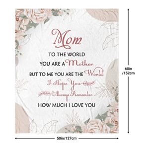 FIOUNG Gifts for Mom from Daughter, Mom Gifts Blanket 60"x50", Birthday Gifts for Mom, Mom Gift Ideas for Mother, Mom Gifts from Son for Mother's Day Christmas Anniversary, to My Mom Throw Blankets