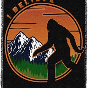 Pure Country Weavers I Believe Squatch in Blanket - Bigfoot Sasquatch Gift Fantasy Tapestry Throw Woven from Cotton - Made in The USA (72x54)