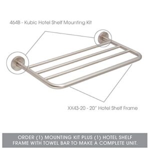 Ginger 464B/SN Hotel Shelf Mounting Kit, Kubic, Satin Nickel