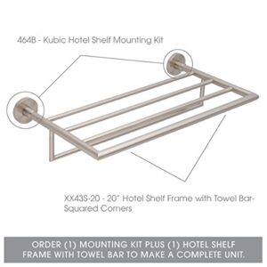 Ginger 464B/SN Hotel Shelf Mounting Kit, Kubic, Satin Nickel