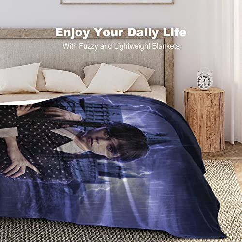 Jonshuas Travel American Supernatural Comedy Horror Wednesday Throw Blanket, Flannel Plush Halloween Blankets and Throws for Better Sleep, Swaddle Air Conditioning Blanket 50"*60"（130 * 150cm）