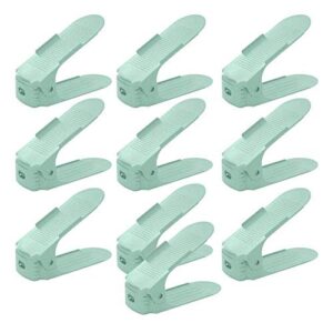 Dalovy Shoe Racks Storage,10Pcs Adjustable Shoe Rack ， Storage Stand Support Slot Space Saving Cabinet Closet Shoe Holder Fourth Gear Adjustable Shoe Rack Household Items(Color : Green)