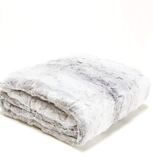 Outrageously Soft Throw Blanket - Ultra Plush Minky Faux Fur Blanket - Oversized 60 x 80 Inches - Gray