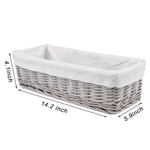 SOUJOY 2 Pack Bathroom Wicker Baskets for Organizing, Toilet Paper Basket Storage Basket, Toilet Tank Top Bin with Removable Liner, Decorative Basket for Closet, Bedroom, Bathroom, Entryway, Office