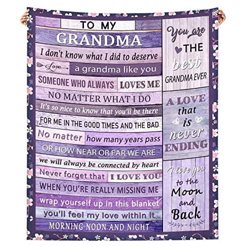 S SETEOSIR Grandma Blanket Mothers Day Birthday Gifts for Grandma - Best Grandma Gifts for Grandma from Granddaughter Grandchildren