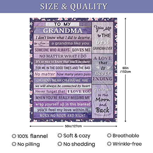 S SETEOSIR Grandma Blanket Mothers Day Birthday Gifts for Grandma - Best Grandma Gifts for Grandma from Granddaughter Grandchildren