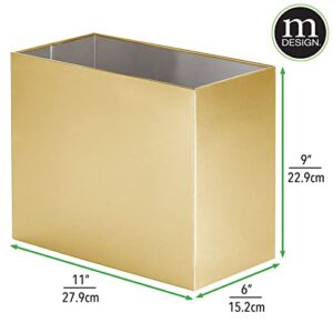 mDesign Tall Steel Floor Stand Toilet Paper Organizer, 4-Roll Tissue Storage Holder Container Bin for Bathroom, Fits Under Sink, Vanity, Shelf, in Cabinet, or Corner, Metro Collection - Soft Brass