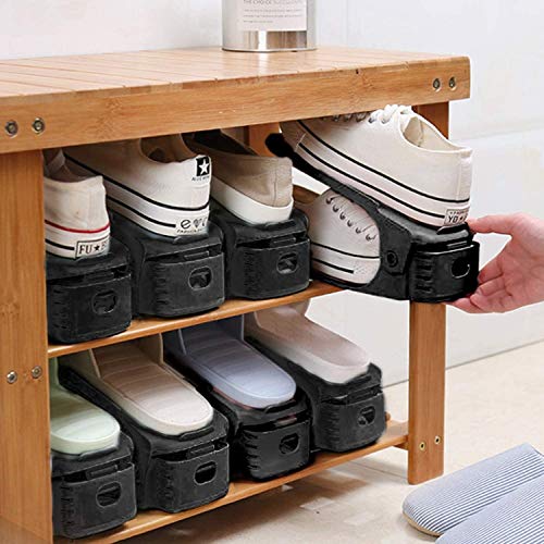 Shoe Slots Organizer, 10pcs 4 Layer Adjustable Shoes Slots Space Saver for Closet Better Stability Shoes Storage Rack Shoes Holder