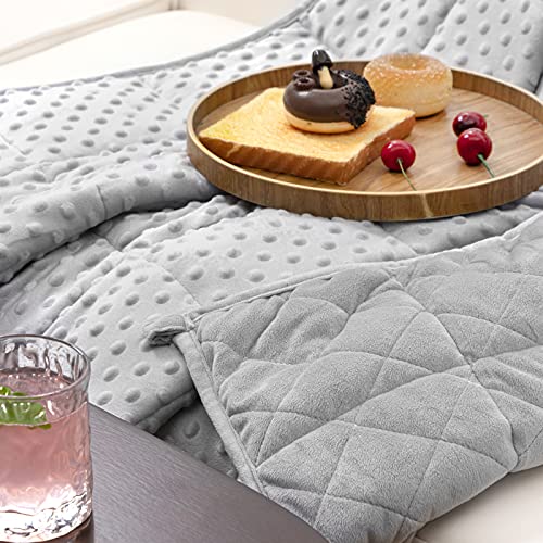 Angelhood Weighted Blanket Adult (20 lbs, 60x80 Inches, Queen or King Size Bed),Oeko-Tex Certified Minky Weighted Blanket Warm Luxury,Heavy Weighted Blanket with Premium Glass Beads