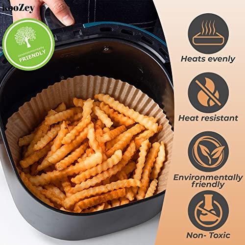 kooZey Disposable Paper Liner for Air Fryer- Non-Stick Parchment Paper for Air Fryer, Air Fryer Paper Liner, Airfryer Parchment Liners (100PCS 6.3IN)