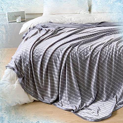 INGEROOM Cooling Blanket for Night Sweats Decorative - Stay Cool and Comfortable All Night Long, Cooling Blankets for Hot Sleepers,Lightweight Sofa Throw Blanket Grey Queen（90''x90''）