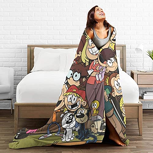 atgzfdr Anime The Loud House Blankets Warm Fashion Picnic Blanket Fits Couch Sofa Bedroom Living Room for All Season 60"X50"