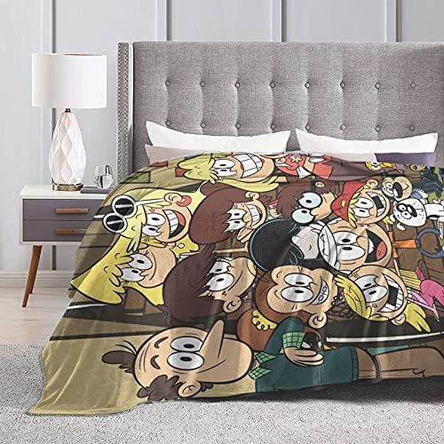 atgzfdr Anime The Loud House Blankets Warm Fashion Picnic Blanket Fits Couch Sofa Bedroom Living Room for All Season 60"X50"