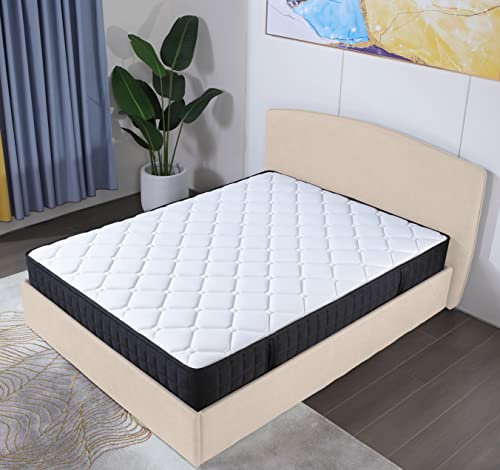 Rose Queen Mattress in a Box, 10 Inch Hybrid Mattress Queen Size with Memory Foam, Individual Pocket Springs for Motion Isolation, Medium Firm Queen Size Mattress, Bed in a Box, Strong Edge Support