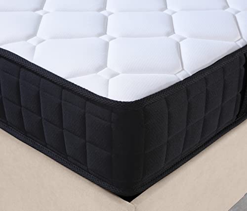 Rose Queen Mattress in a Box, 10 Inch Hybrid Mattress Queen Size with Memory Foam, Individual Pocket Springs for Motion Isolation, Medium Firm Queen Size Mattress, Bed in a Box, Strong Edge Support