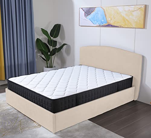 Rose Queen Mattress in a Box, 10 Inch Hybrid Mattress Queen Size with Memory Foam, Individual Pocket Springs for Motion Isolation, Medium Firm Queen Size Mattress, Bed in a Box, Strong Edge Support