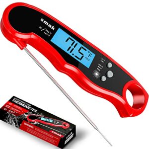 digital instant read meat thermometer - waterproof kitchen food cooking thermometer with backlight lcd - best super fast electric meat thermometer probe for bbq grilling smoker baking turkey