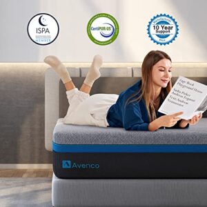 Avenco Full Size Mattress, 10 Inch Gel Memory Foam Mattress in a Box Full with Breathable Cover for Cool Sleep, Pressure Relief, Shaped Cuting Technology Medium Firm Supportive, CertiPUR-US Certified