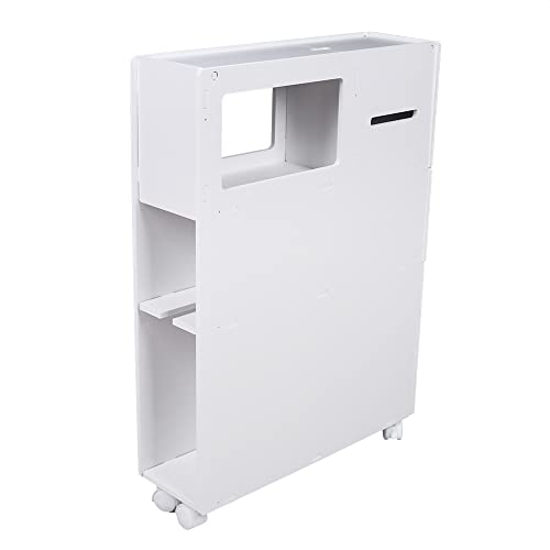 MONIPA Bathroom Storage Cabinet with 2 Drawers - Multifunctional White Narrow Toilet Organizer Floor Side Cabinet - Movable Receive Arrange Ark