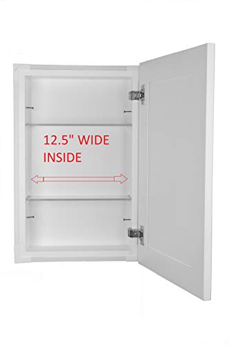 Florida Breeze Cabinets Fieldview Shaker Style Frameless Recessed Solid 14 x 62 Primed Gray Medicine Cabinet, Unfinished Wood