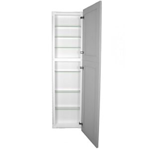 Florida Breeze Cabinets Fieldview Shaker Style Frameless Recessed Solid 14 x 62 Primed Gray Medicine Cabinet, Unfinished Wood